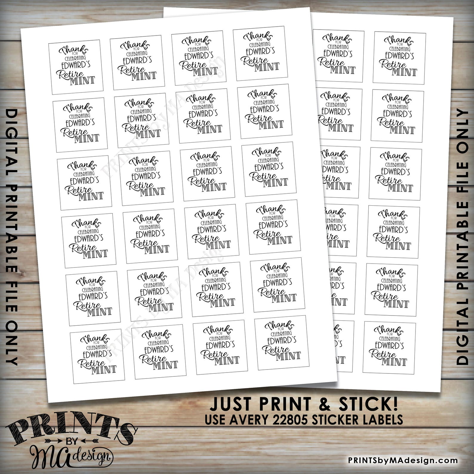 Retirement Party Tic Tac Labels Custom Retire MINT Stickers - Etsy