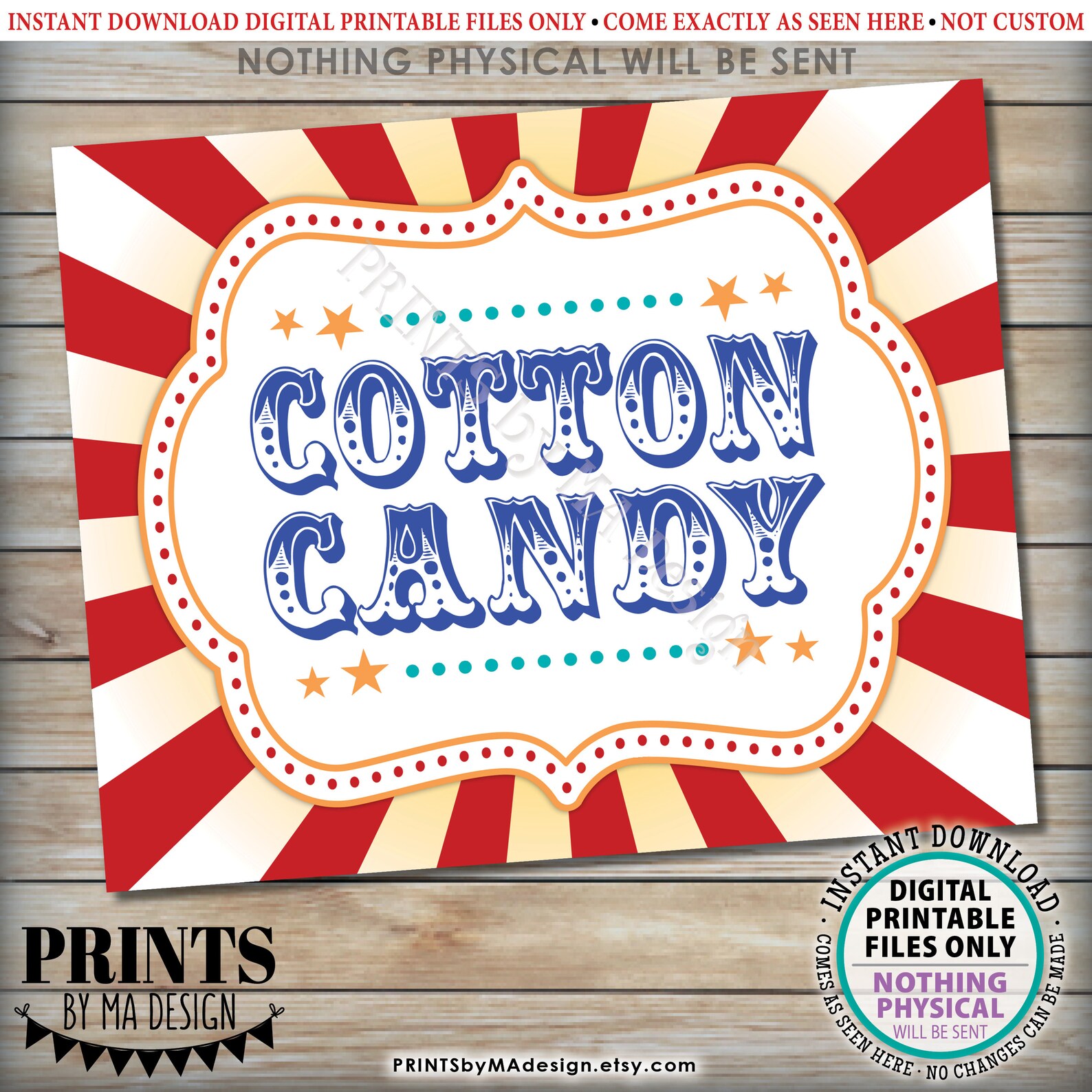 Carnival Food Signs Popcorn Cotton Candy Pizza Pretzels - Etsy