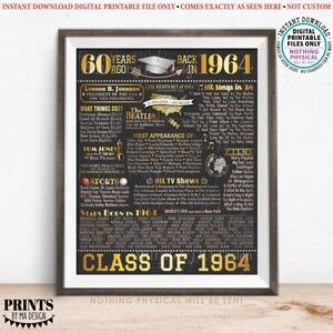 60th High School Reunion Decoration, Class of 1964 Graduated 60 Years ...