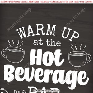 Hot Beverage Bar Sign, Chocolate Station, Cocoa Drink Display Warm ...