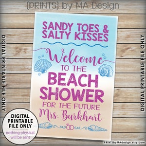 Beach Bridal Shower Sign, Bridal Shower Welcome Poster, Bridal Beach ...