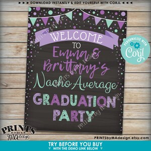 Nacho Average Graduation Party Sign, Graduation Party Decorations ...