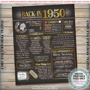 Back in 1950 Poster Board, Flashback to 1950, Remember 1950, USA ...