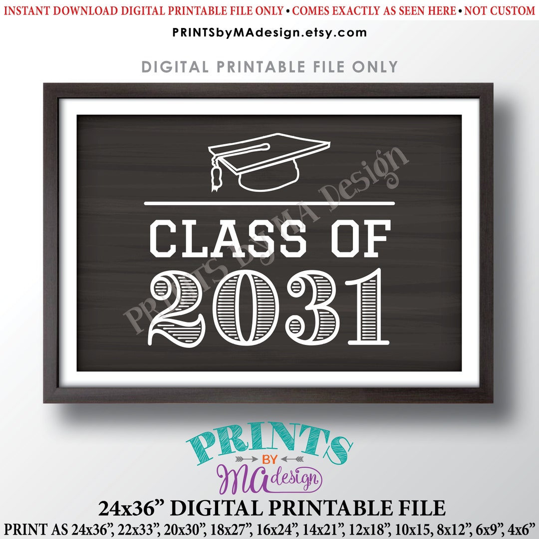 Class of 2031 Sign, High School Graduation 2031 Sign, First Day of ...
