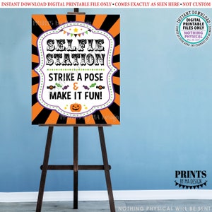 Halloween Selfie Station Sign, Carnival Theme Halloween Party, Circus ...