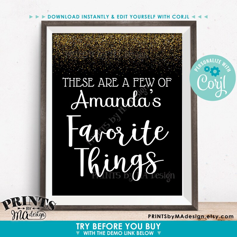 Favorite Things Sign These Are a Few Favorite Things Custom | Etsy
