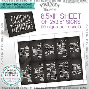 Chili Bar Labels, Chili Buffet, Chili Station, Build Your Own Bowl of ...