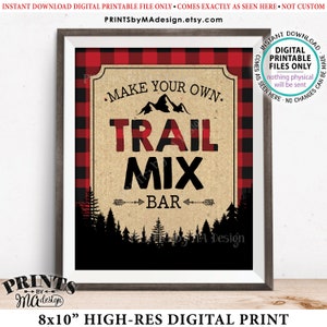Trail Mix Bar Sign Make Your Own Trail Mix Lumberjack Style - Etsy