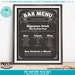 Bar Menu Sign Custom PRINTABLE 8x10/16x20 Chalkboard Style - Etsy