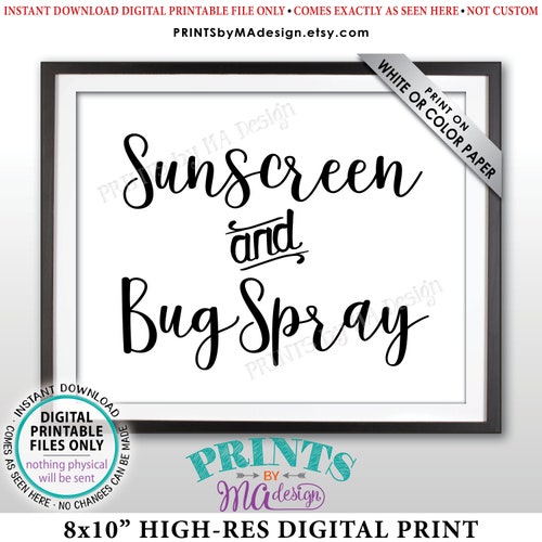 Sunscreen and Bug Spray Sign Graduation Party Decorations - Etsy