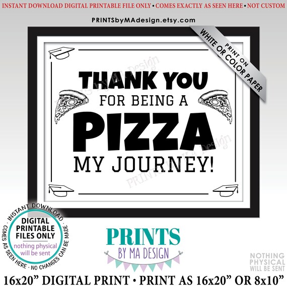 Graduation Party Pizza Sign Thank You for Being a Pizza My | Etsy