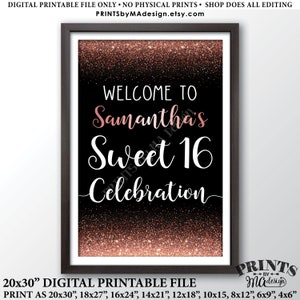 Sweet 16 Welcome Sign, Welcome to the Sweet 16 Celebration Welcome Sign ...