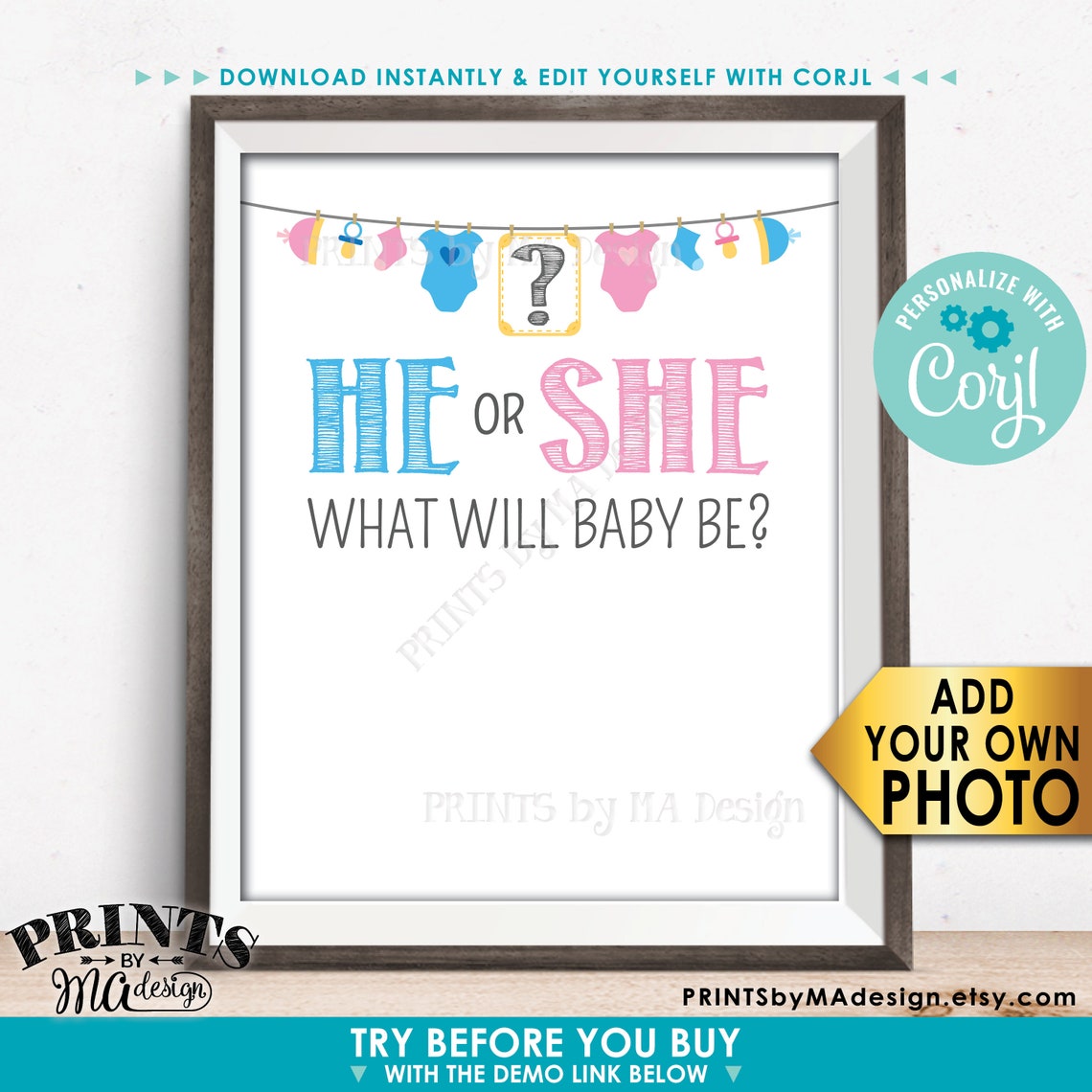 Ultrasound Gender Reveal Sign, He or She What Will Baby Be? Gender ...