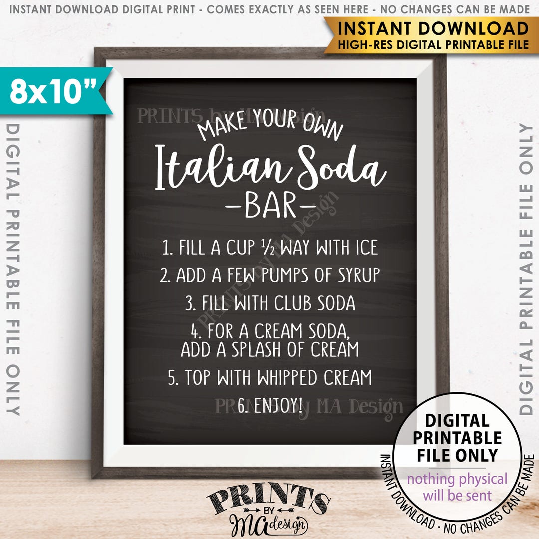 Italian Soda Bar Sign, Make Your Own Italian Soda Bar, Graduation ...