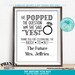 Bridal Shower Sign, He Popped the Question & She Said Yes Wedding ...