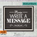 Please Write a Message Sign, Leave a Message, Share a Thought Party ...