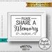 Share a Memory Sign, Share Memories, Please Write a Memory Card ...
