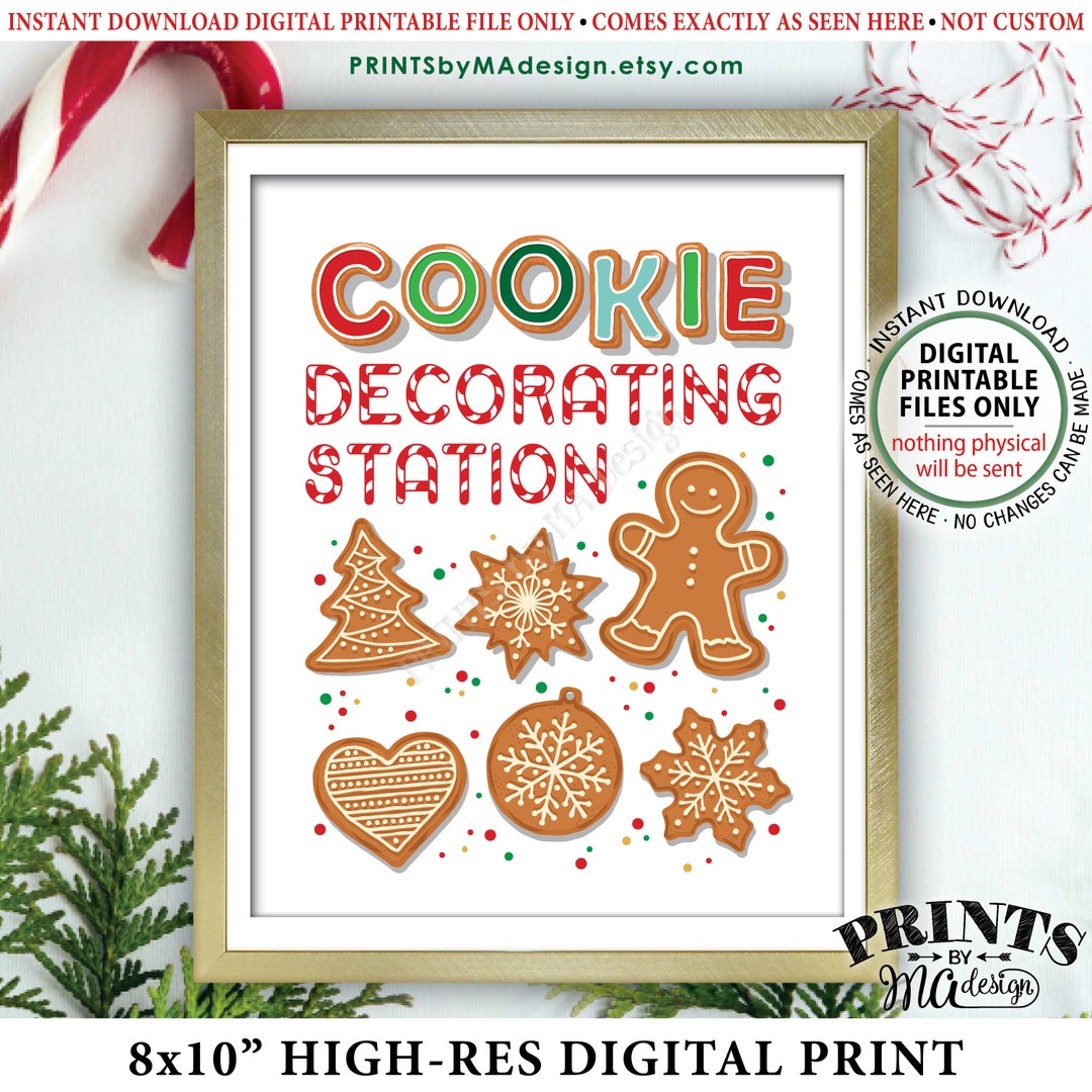 Cookie Decorating Station Sign, Decorate Christmas Cookies Sign, Cookie ...