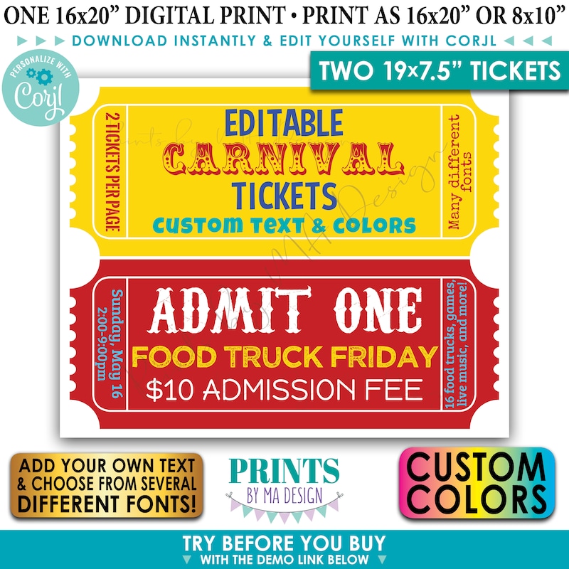 Large Paper Event Tickets - Etsy