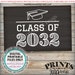 Class of 2032 Sign, High School Graduation 2032 Sign, First Day of ...