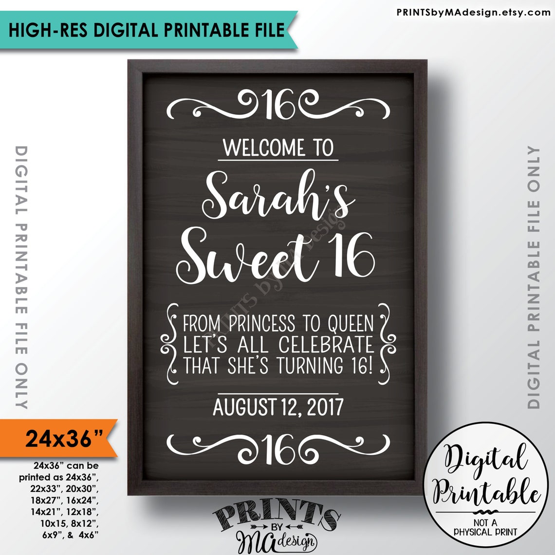 Sweet 16 Welcome Sign Sweet Sixteen Sign Sixteenth Birthday - Etsy