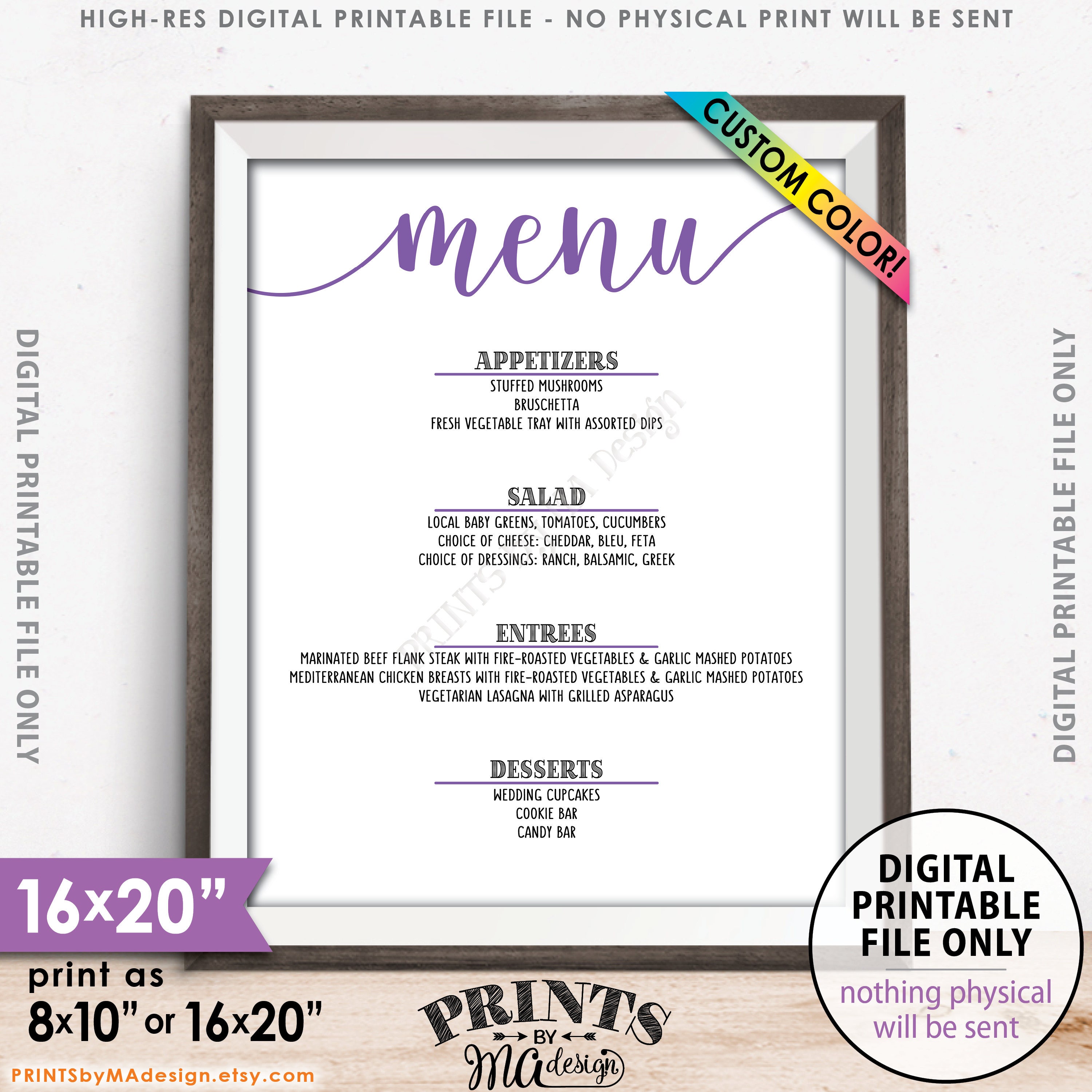 Wedding Menu Sign, Dinner Menu Board, Rehearsal Dinner Menu ...