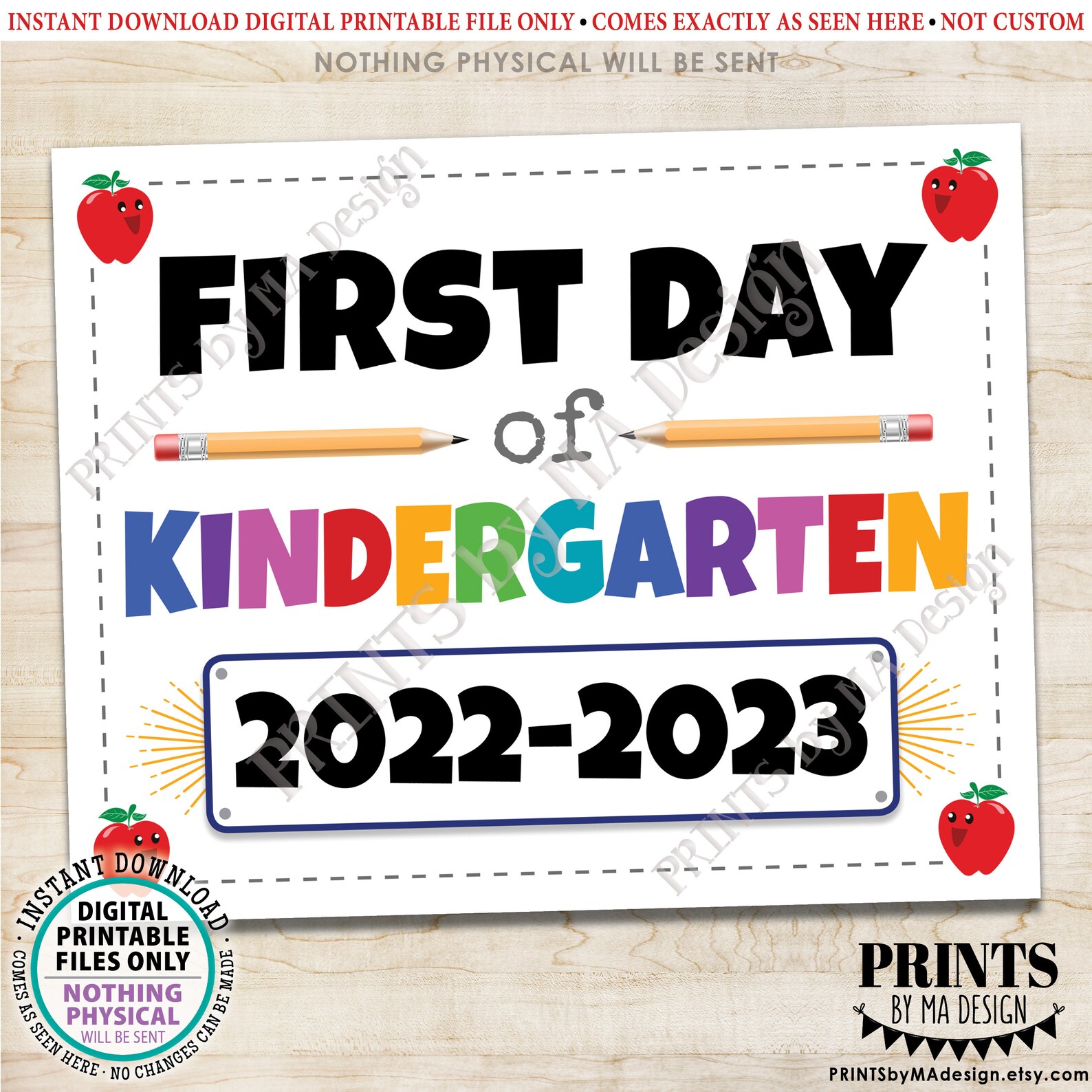 First Day of School Sign Starting Kindergarten - Etsy