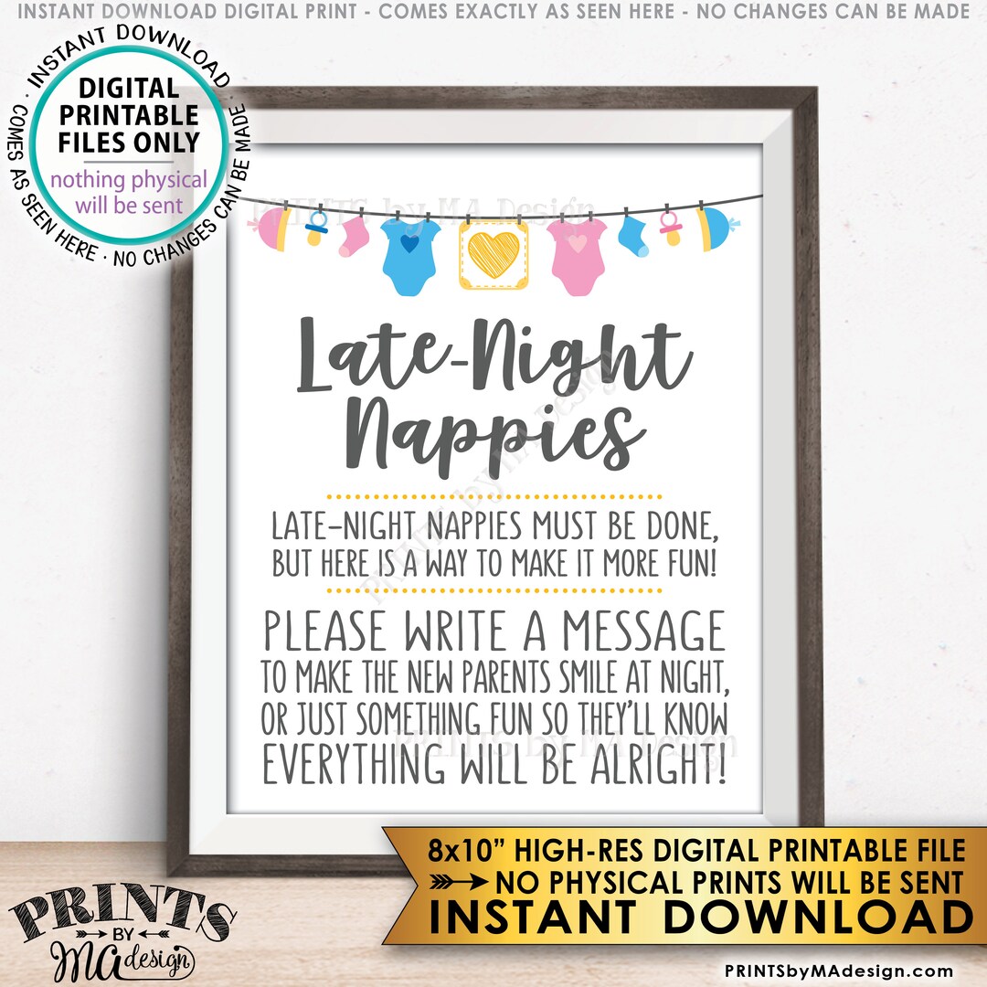Late Night Nappy Sign, Late-night Nappies Sign the Nappy Thoughts ...