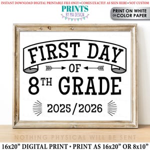 First Day of School Sign, Eighth Grader, Starting 8th Grade, 2025-2026 ...