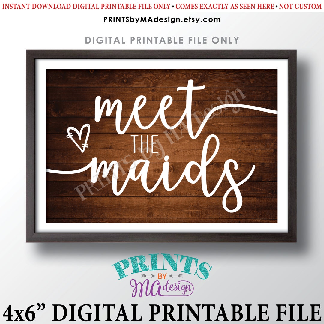 Meet the Maids Sign, Meet the Bridesmaids Sign, Bridal Party ...