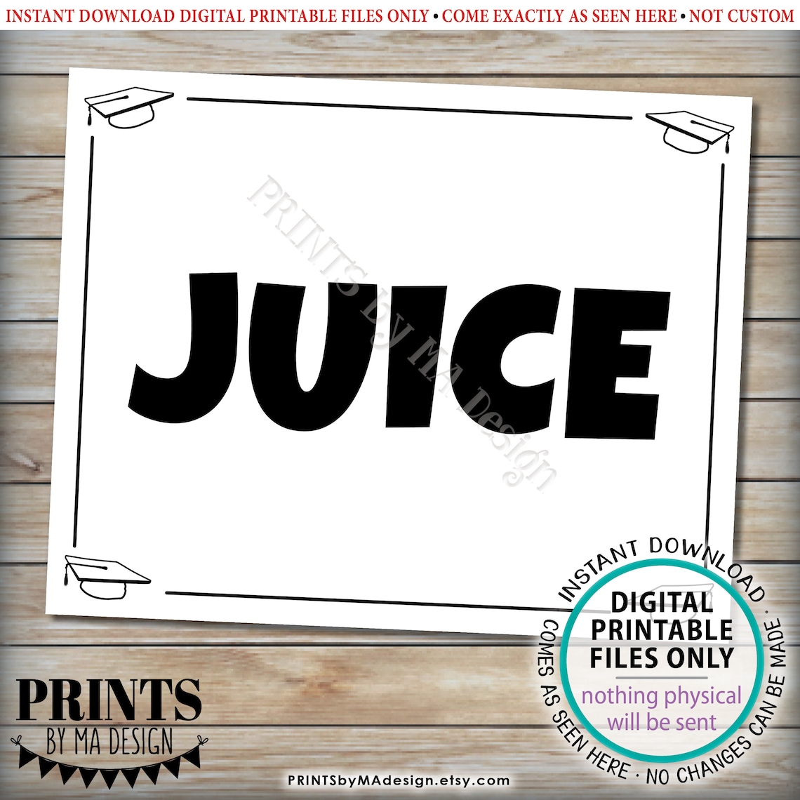 Beverage Station Signs Graduation Party Drinks Soda Juice - Etsy