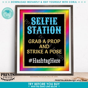 Editable Rainbow Sign With Gold "glitter" Frame, Choose Your Text ...