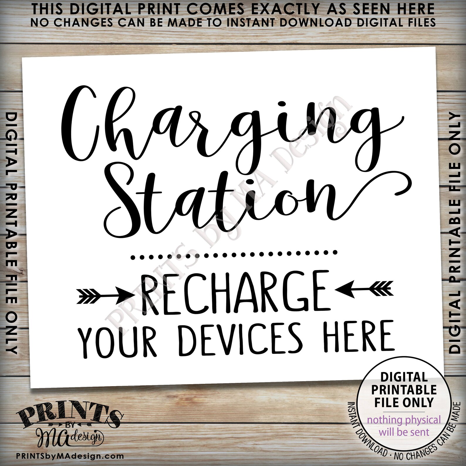 Charging Station Sign Recharge Your Devices Here Wedding - Etsy
