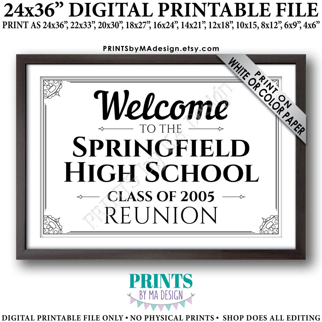 Class Reunion Sign, Welcome to the Reunion, High School Reunion, Custom ...