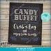 Candy Buffet Sign, Grab a Bag & Enjoy Some Treats Sign, Candy Bar ...