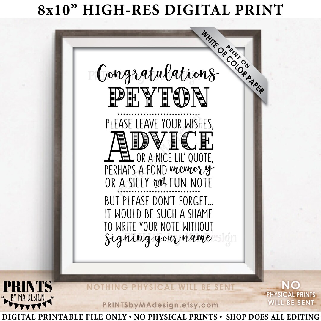 Graduate Advice, Please Leave a Note for the Grad, Advice Wish Memory ...