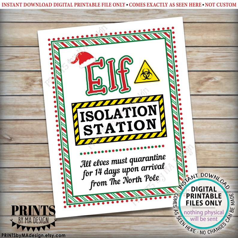 Elf Quarantine Signs Keep Santa Healthy During Covid - Etsy