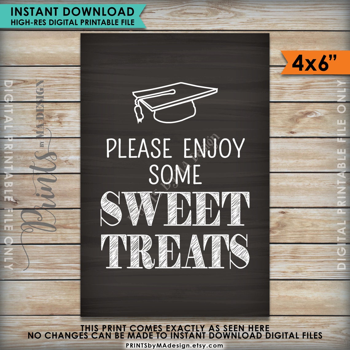 Sweet Treats Sign, Desserts Sign, Graduation Party Decor, Graduation ...