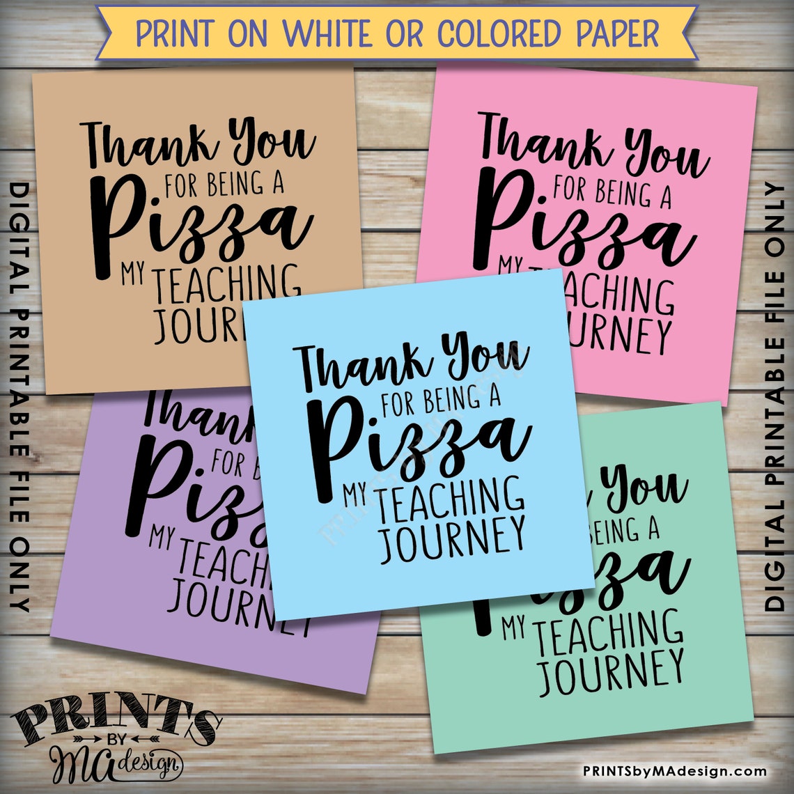 Pizza Labels Thank You for Being a Pizza My Teaching Journey - Etsy