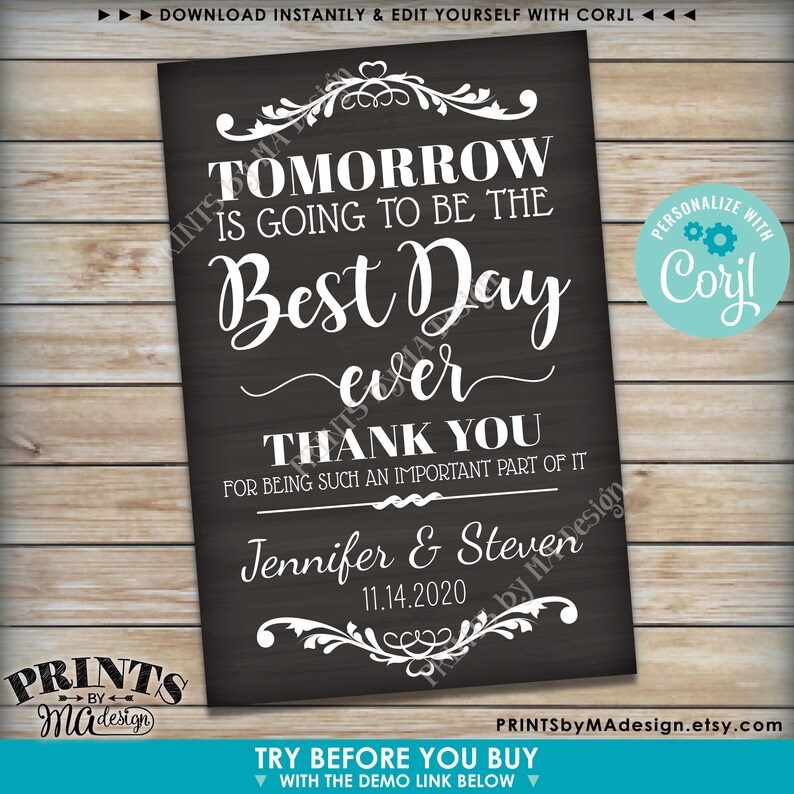 Tomorrow is Going to Be the Best Day Ever Sign PRINTABLE - Etsy