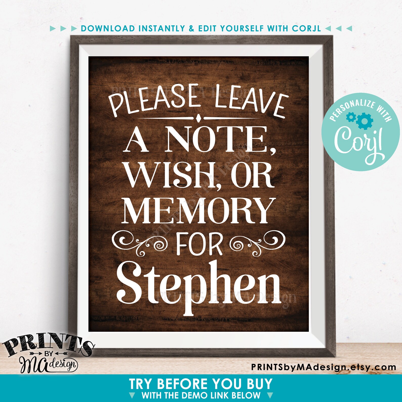 Please Leave a Note Wish or Memory Sign Write a Message Sign | Etsy