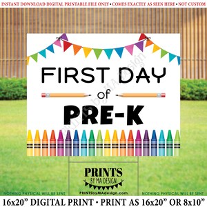 First Day of School Sign, Starting Pre-k, I'm a Preschooler, Crayons ...