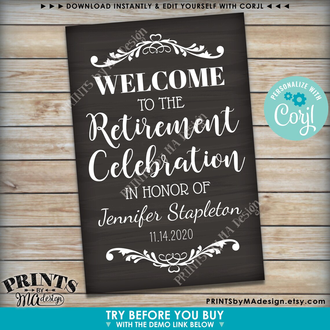 Retirement Party Sign Welcome to the Retirement Celebration - Etsy