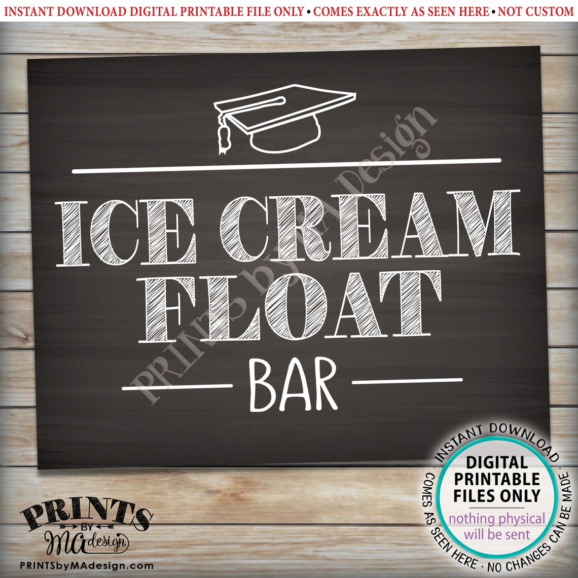 Ice Cream Float Bar Sign, Graduation Party Food, Create Your Own Ice ...