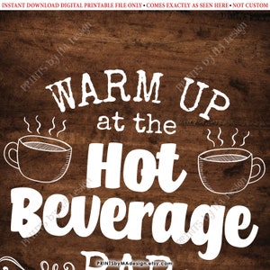 Hot Beverage Bar Sign, Hot Chocolate Station, Cocoa Drink Display ...