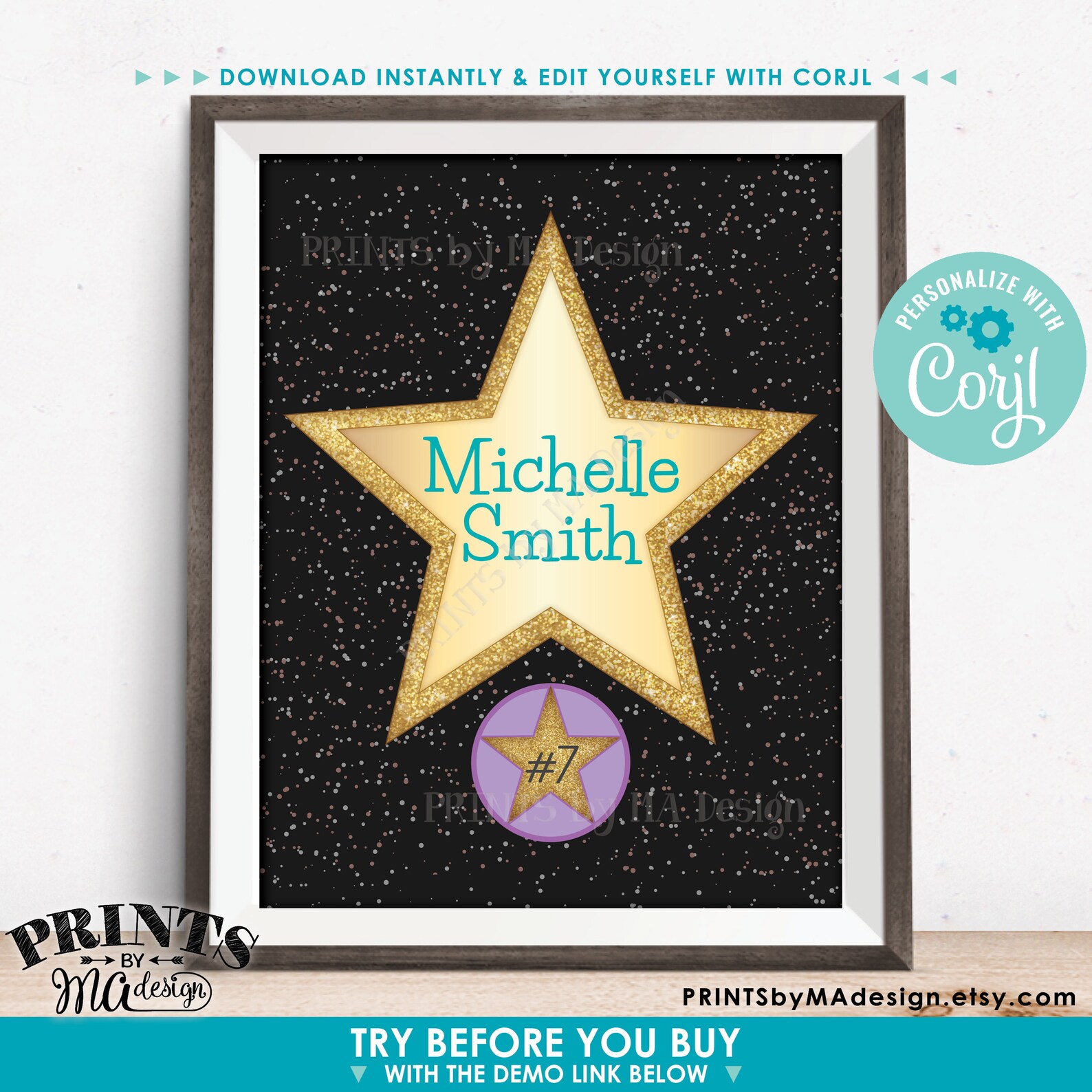 Hollywood Star Sign Red Carpet Movie Star Movie Night Ideas | Etsy