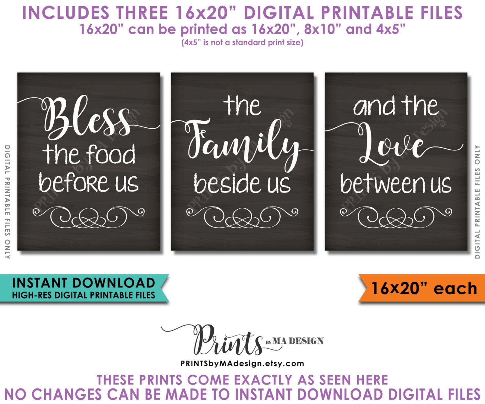 Bless the Food Before Us Kitchen Dinning Room Prayer, Bless Food Family ...