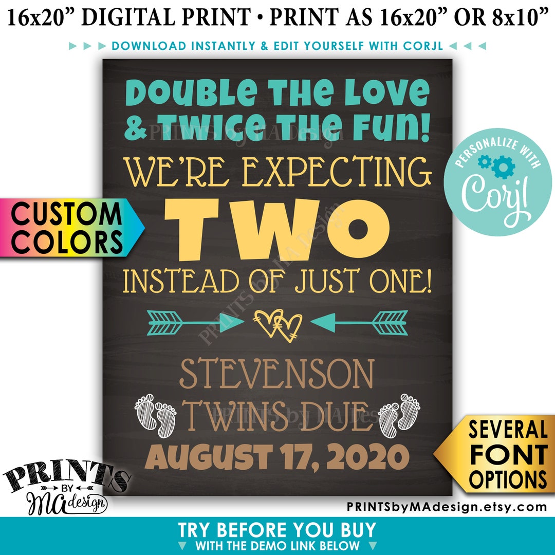 Twins Pregnancy Announcement, Double the Love & Twice the Fun ...