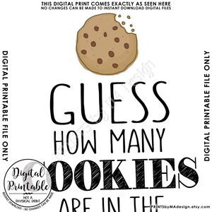 Guess How Many Cookies Are in the Jar Sign, Guess the Number of Cookies ...