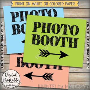 Photobooth Directions, Point to Photobooth Sign, Right & Left Arrow to ...